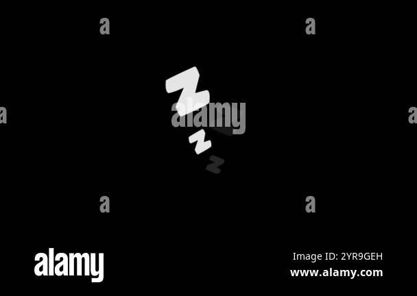 Letters symbol zzz snooze sleep on green screen background Sleeping ...