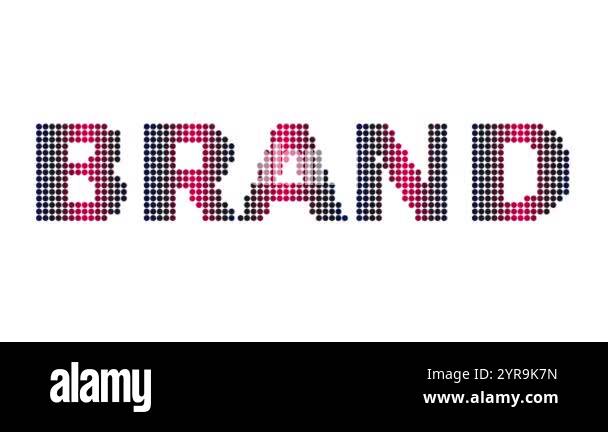 Animated Brand text and motion effect title with dots on white ...