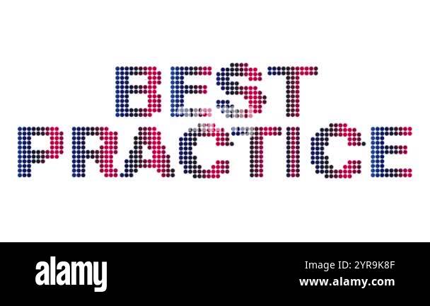 Animated Best Practice text and motion effect title with dots on white ...