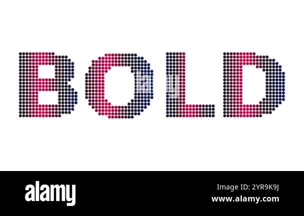Animated Bold text and motion effect title with dots on white ...