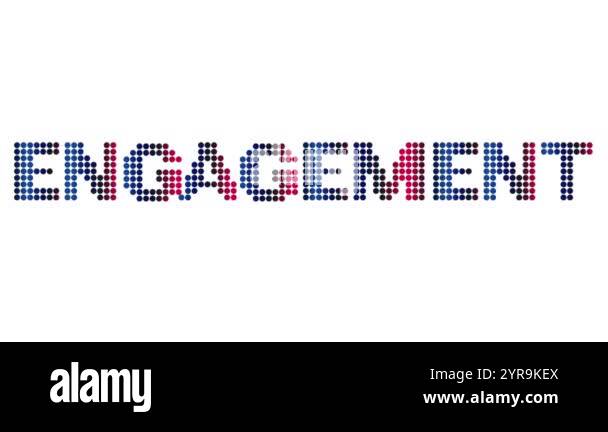 Animated Engagement text and motion effect title with dots on white ...