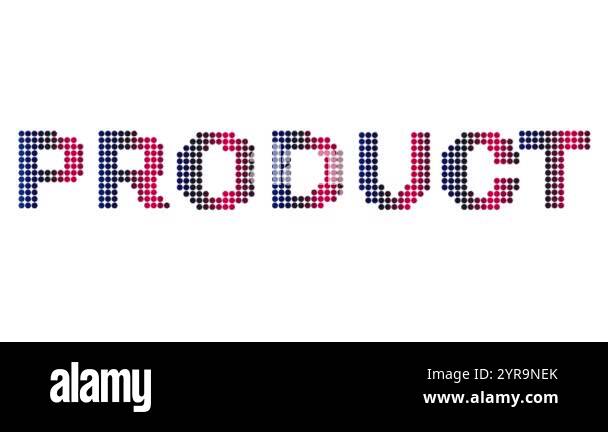 Animated Product text and motion effect title with dots on white ...