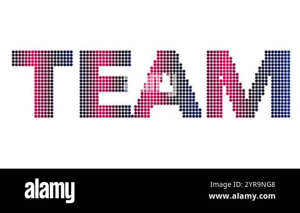 Animated Team text and motion effect title with dots on white ...