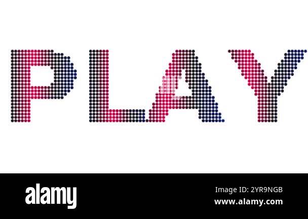 Animated Play text and motion effect title with dots on white ...