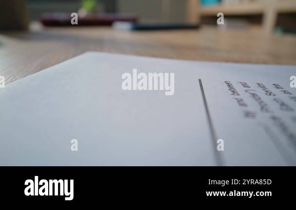 Closeup document on office desk at organized workspace. Legal business ...