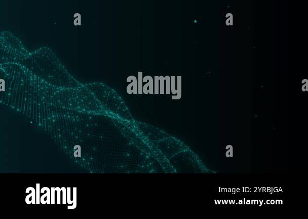 Futuristic hi-tech Abstract digital data wave with glowing particles ...