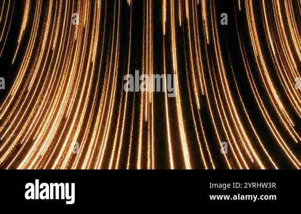 Golden lines on dark background, golden sparkling lines, falling lines ...