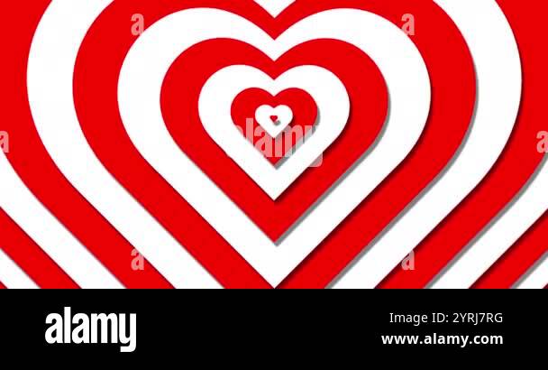 Loop optical illusion heart background. Moving hypnotic heart pattern ...