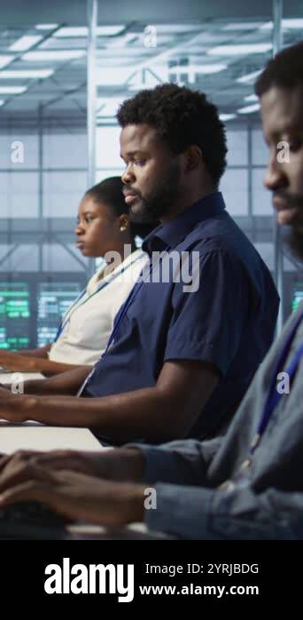 Vertical video Server room engineers panicking after seeing disaster ...