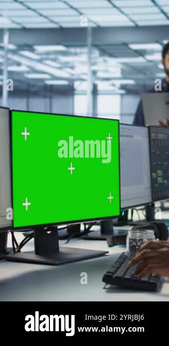 Vertical Video System Administrator In Server Hub Ensuring Data Remains