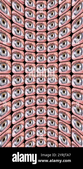 A sequence of changing eyes from different people made into television ...