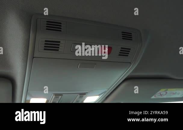 Valmiera, Latvia - November 28, 2024 - Close-up of a car ceiling ...