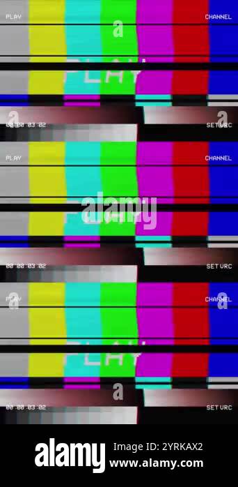 Vintage VHS (Video Home System) defects noise and artifacts effect ...