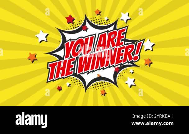 Winner animation text. Congratulations for the best result. Winning ...
