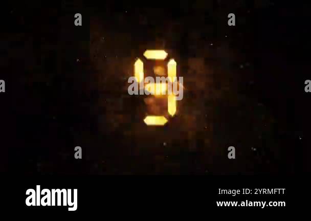 Countdown Ten to zero with gold fire particles animation Effect ...