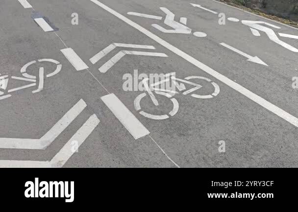 Traffic signs painted on pavement Stock Videos & Footage - HD and 4K ...