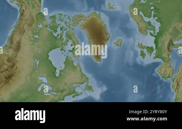 Davis Strait. Location diagram on a pale colored elevation map in the ...