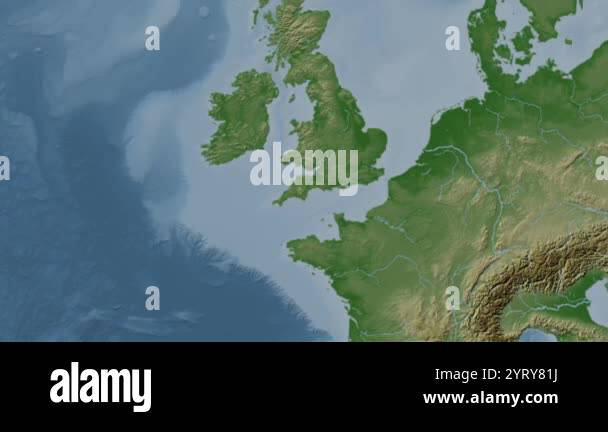 Bristol Channel. Location diagram on a pale colored elevation map in ...