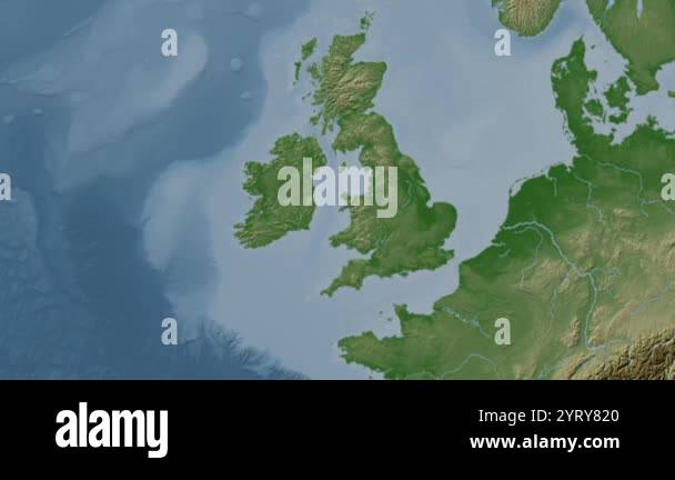Irish Sea and St. George's Channel. Location diagram on a pale colored ...