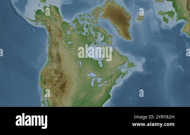 Hudson Bay. Location diagram on a pale colored elevation map in the ...