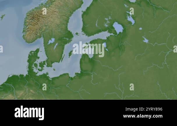 Gulf of Riga. Location diagram on a pale colored elevation map in the ...