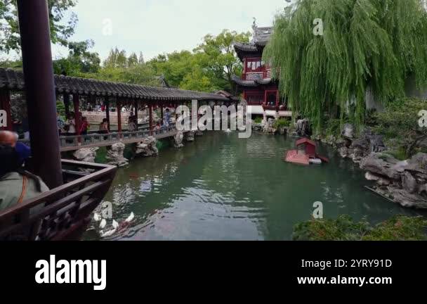 Yu Gardens in Shanghai features traditional architecture, koi ponds ...