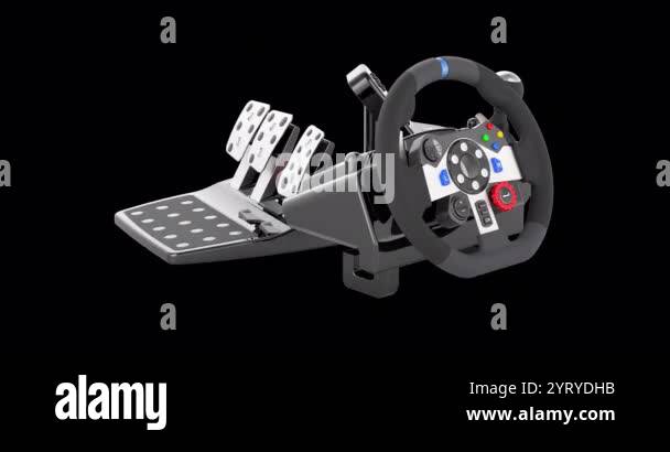 Gaming racing steering wheel with foot pedal and vibration feedback ...