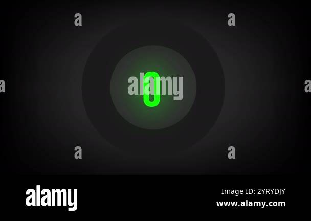 Numerical counting from 0 to 49. Circular progress bar with bright neon ...