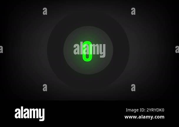Numerical counting from 0 to 16. Circular progress bar with bright neon ...