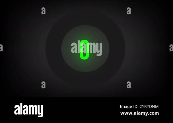 Numerical counting from 0 to 93. Circular progress bar with bright neon ...