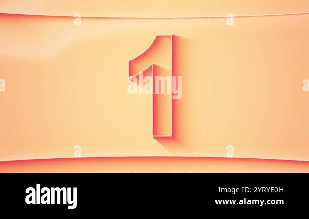 Progressive counting from 1 to 6. Minimalistic embossed number with ...