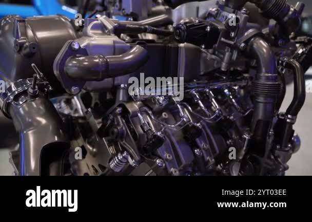 A detailed and comprehensive view of a highperformance modern engine is ...