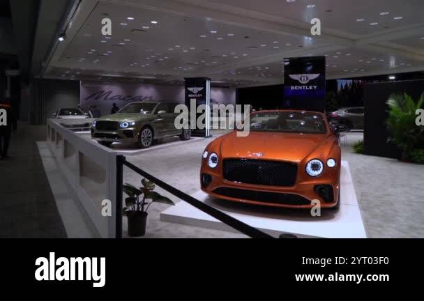 NEW YORK, USA - MARCH 30, 2024: A stunning display of luxury vehicles ...