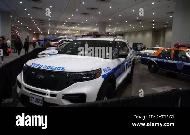 NEW YORK, USA - MARCH 30, 2024: State police vehicles at a convention ...