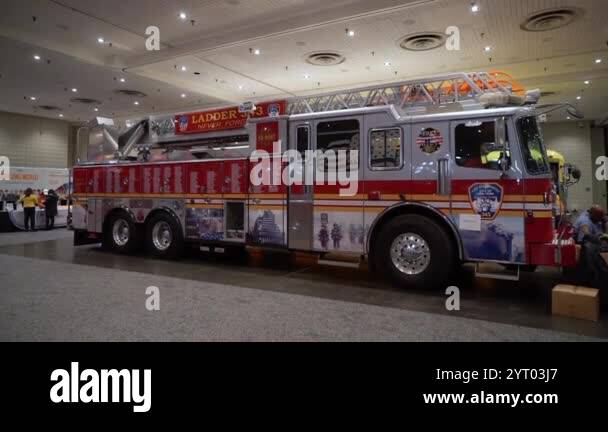 NEW YORK, USA - MARCH 30, 2024: A highly detailed fire truck is on ...