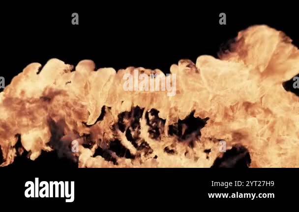 Fire Explosion Transition on black png Background. Burning Fire ...