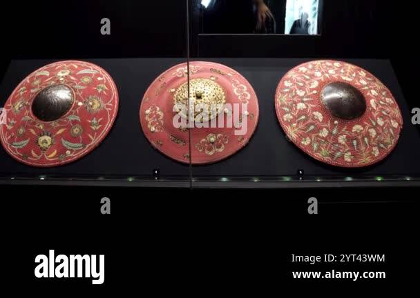 Topkapi Palace in Istanbul, Turkey. Kalkans are traditional shields for ...