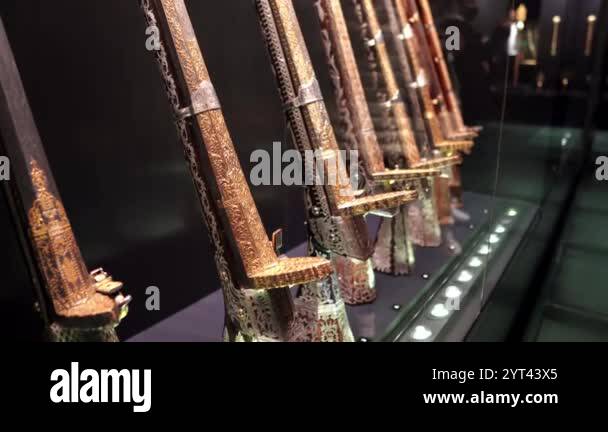 Topkapi Palace in Istanbul, Turkey. Weapons section in the Topkapi ...
