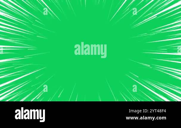 Anime mangga style comic speed line background animation on green ...