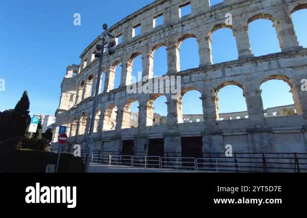 Pula, Croatia - November 3, 2024: View of the Amphitheater (Ancient ...