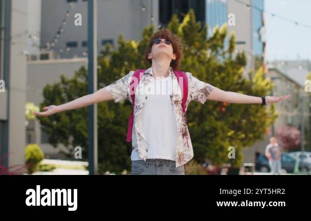 Keep calm down, relax. Caucasian young man meditating, breathes deeply ...