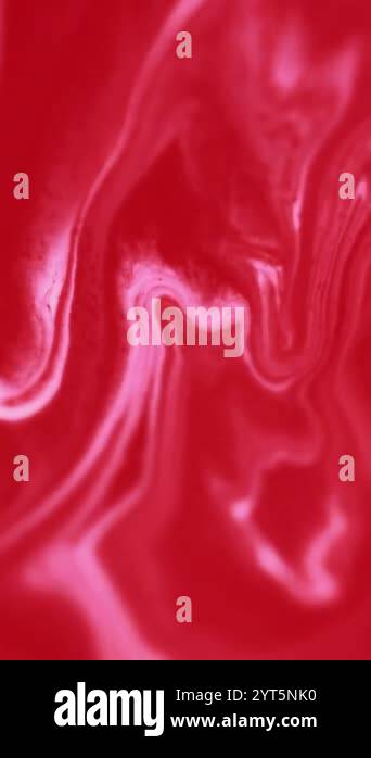 Vertical video. Ink fluid wave. Marble paint texture. Defocused red ...