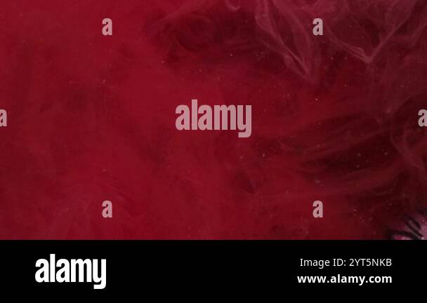 Paint water flow. Vapor cloud. Defocused pink red color underwater dust ...