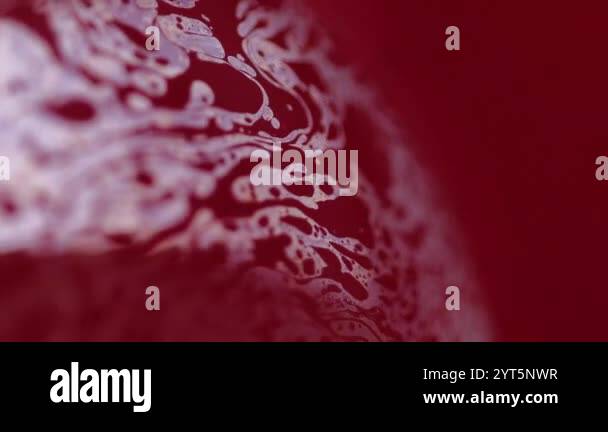 Soap ink. Chemical fluid. Defocused red blue color bubbles texture ...