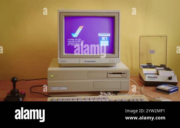 BERLIN - FEBRUARY 23, 2022: Vintage Commodore Amiga Boot Screen on ...