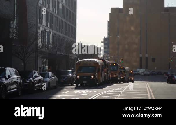 School buses parked under Stock Videos & Footage - HD and 4K Video ...