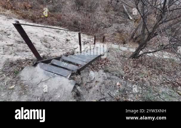 old iron stairs. rusty metal stairs. dangerous steep vintage stairs ...