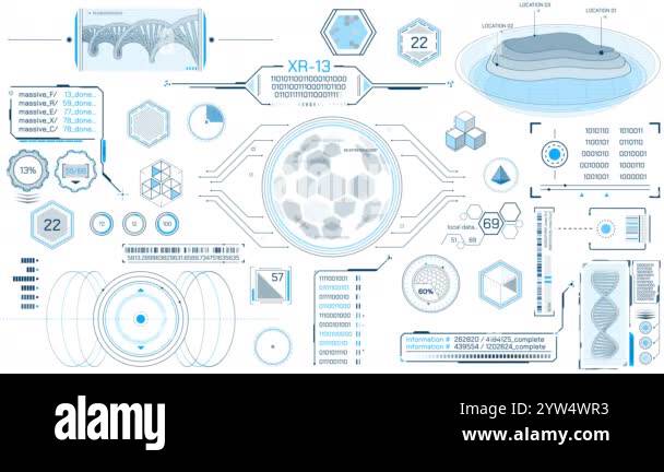 HUD elements for high technology interface, animated on alpha channel Stock Video Footage - Alamy