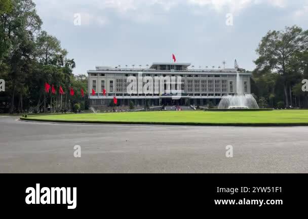 Frontal perspective of Independence Palace or Reunification Palace Dinh ...