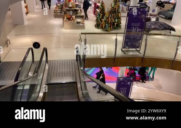 The Hague, Netherlands - 30 November 2024: De Bijenkorf, inside view ...